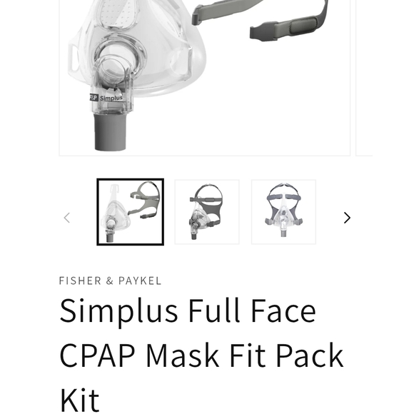 F&P | Other | Simplus Full Face Cpap Mask Fit Pack Kit Gray | Poshmark